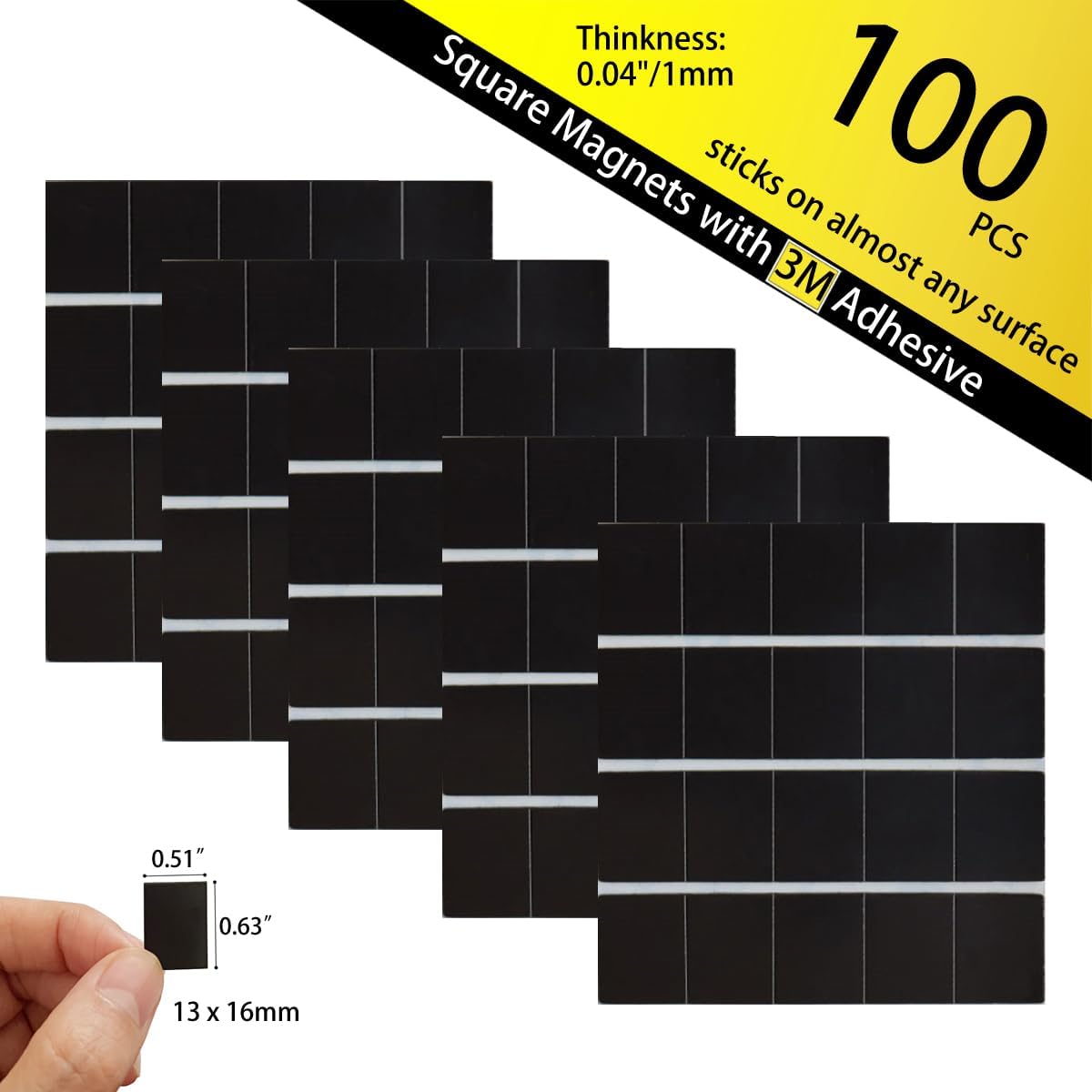 Amazon.com: FCLUB Ultra-Thin Adhesive Magnets 100Pcs, 3M Self-Adhesive ...