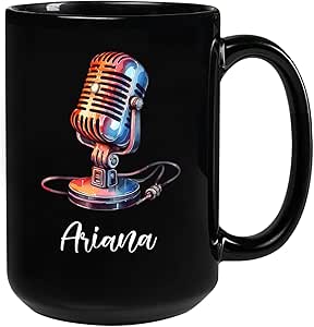 Amazon.com: Unique Microphone Ceramic Cup, Personalized Name Singer Mug ...