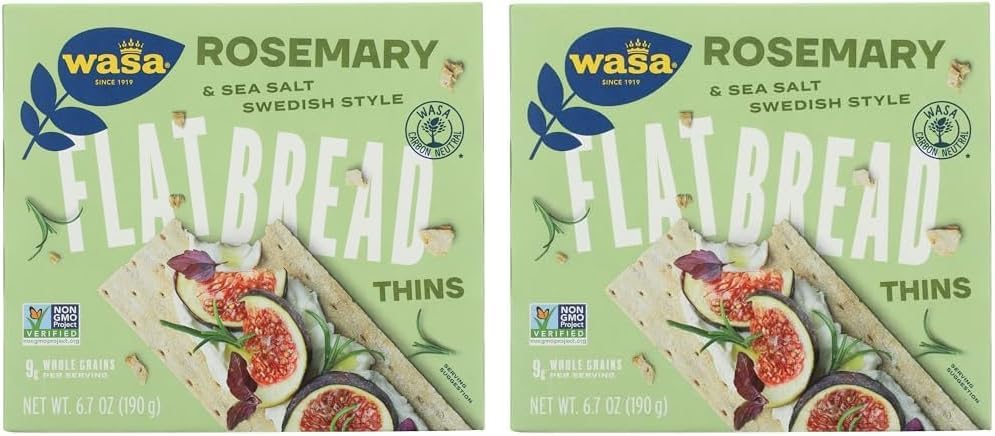Amazon.com : Wasa Flatbread Thins Crackers, Rosemary and Sea Salt, 6.7 ...