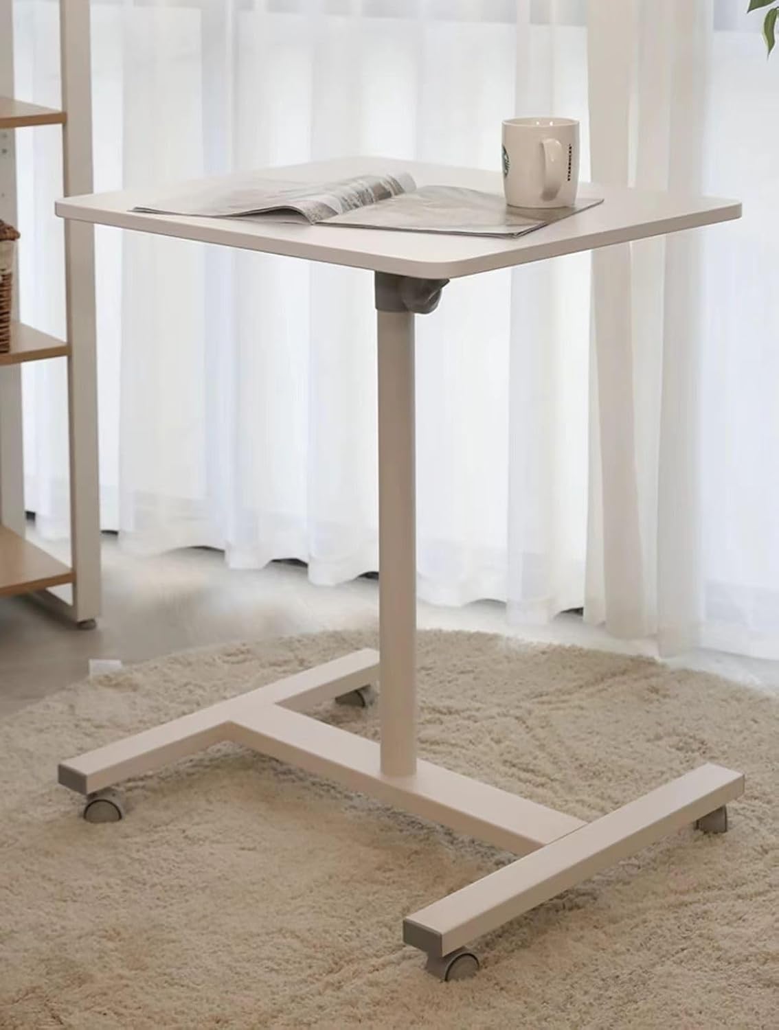 Amazon.com: CARGOSHOP Mobile Standing Desk with Wheels - White ...