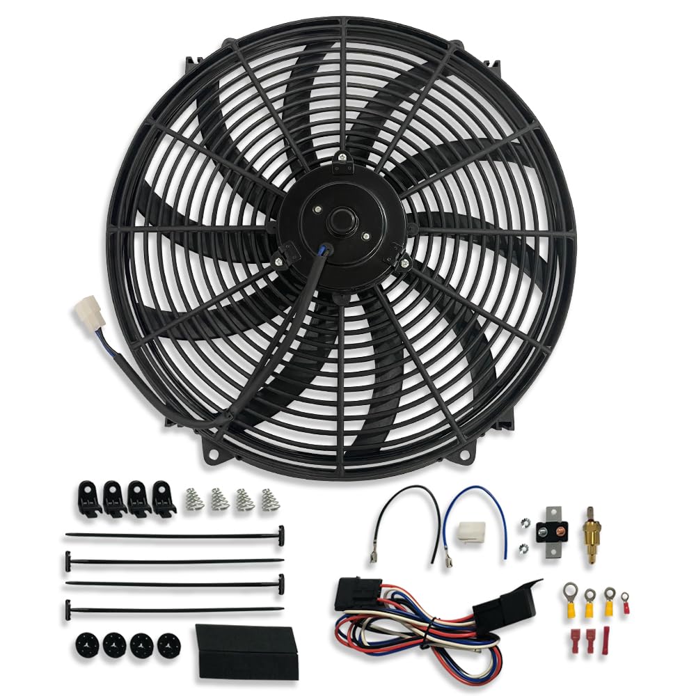 Amazon.com: DEMOTOR PERFORMANCE 16" Black Electric Radiator Cooling Fan ...