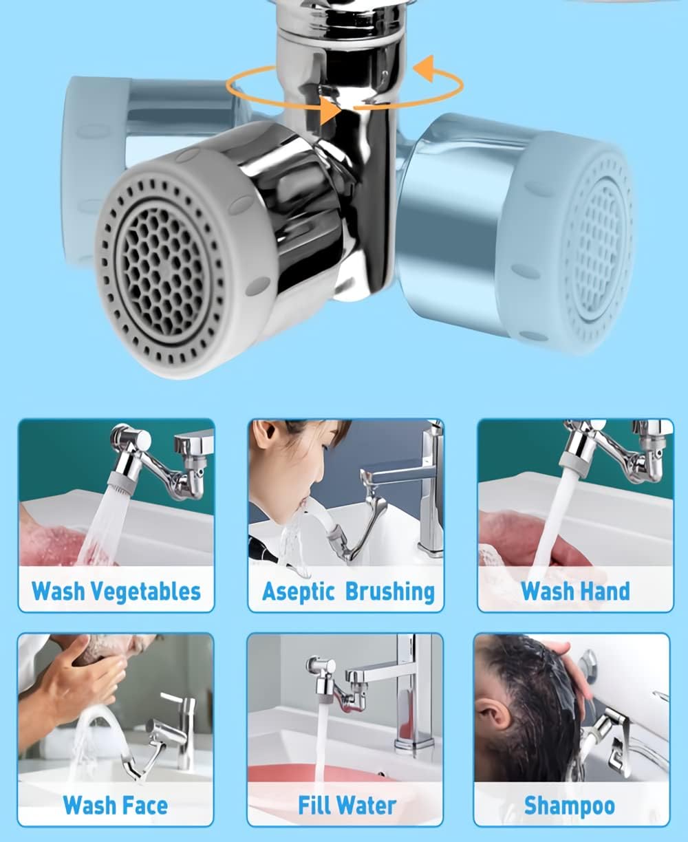 Buy XSWLHH Universal Rotating Faucet Extender for Bathroom,Rotatable ...