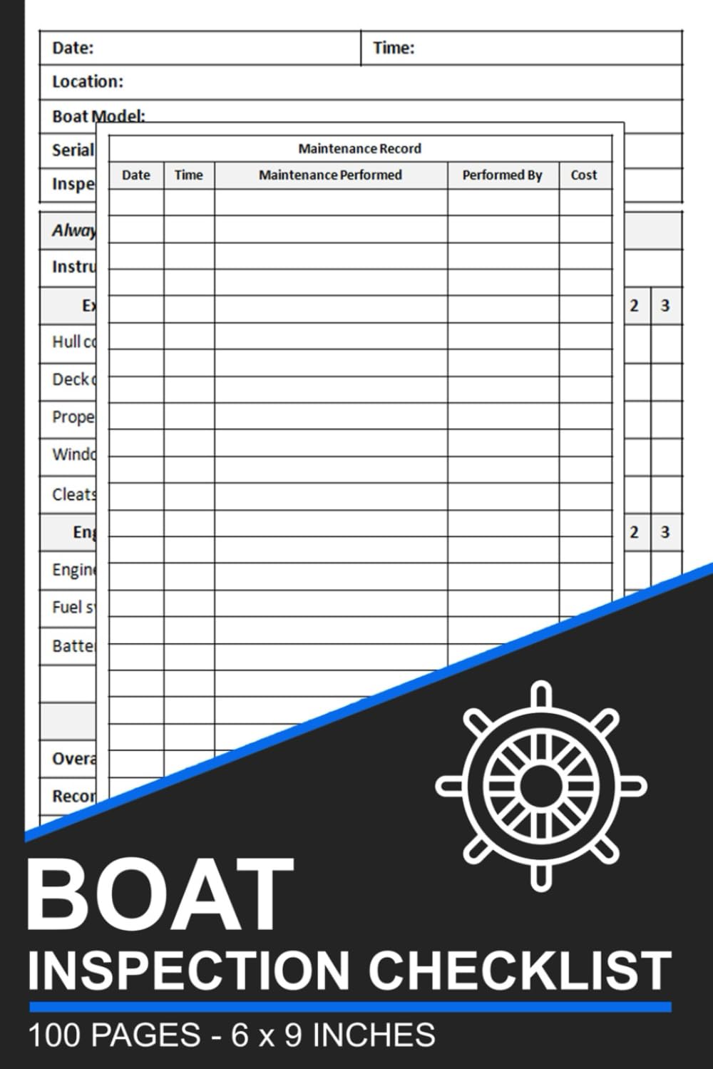 Boat Inspection Checklist: Pre-Departure Inspection Book For Boat ...