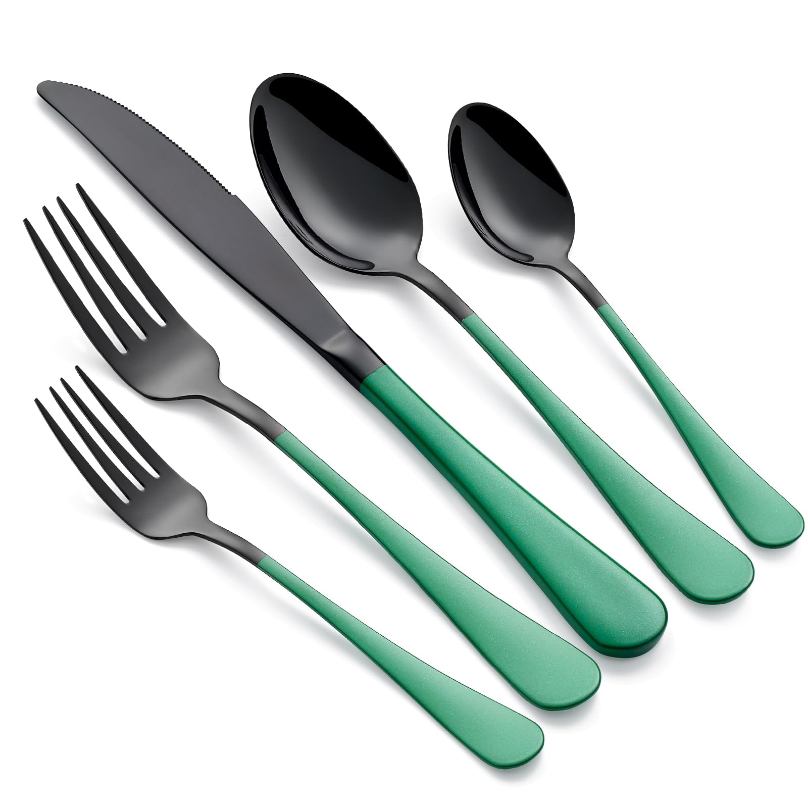 Amazon.com | Onlycooker 20-Piece Green Silverware Set 18/0 Stainless ...