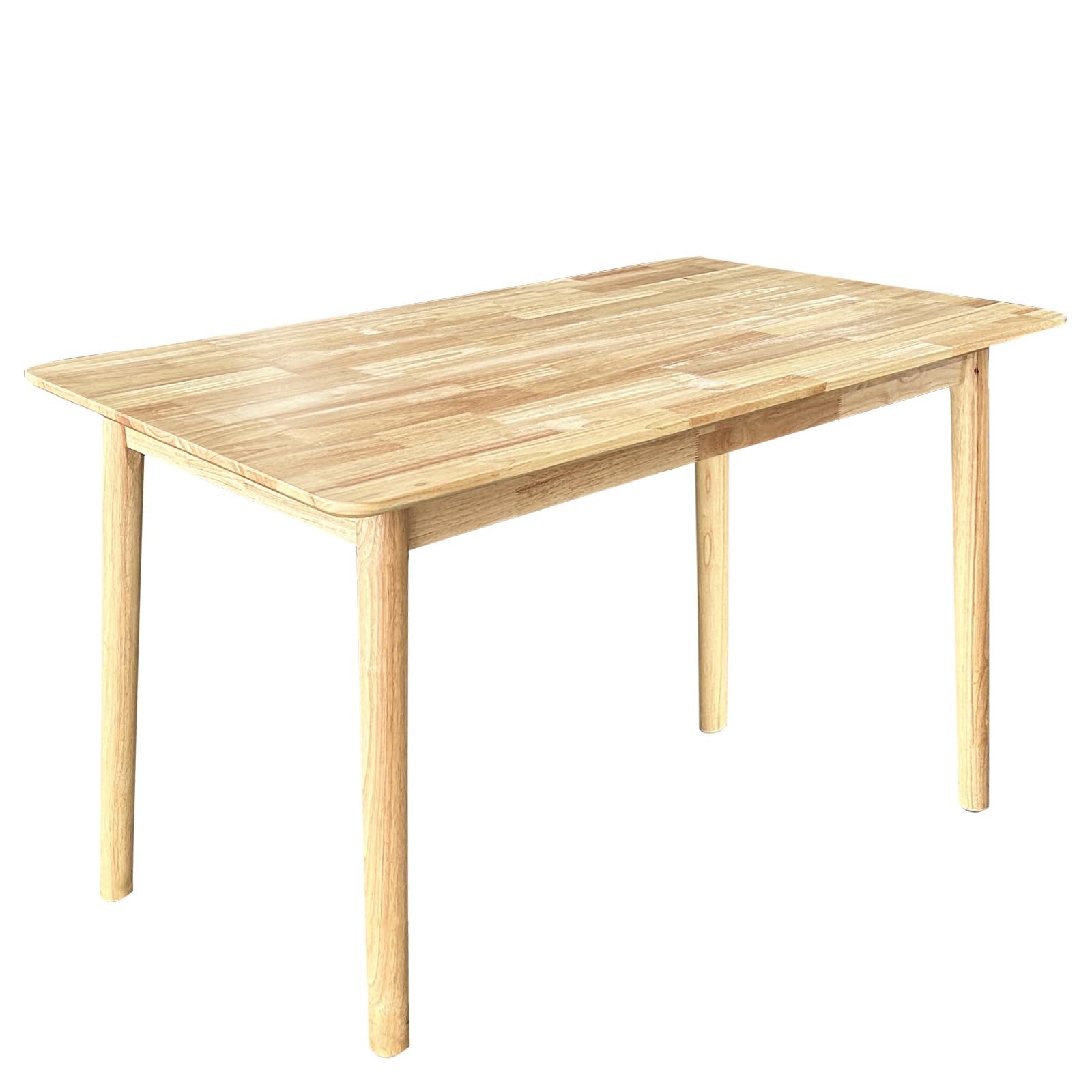 QLLY Solid Wood Rectangular Dining Table, Natural Wood Oak Kitchen Desk ...