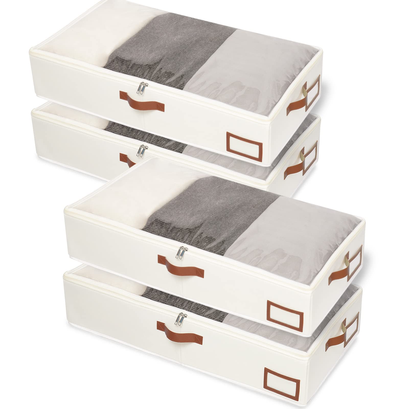 Amazon.com: Yawinhe Under Bed Storage, 4 Pack Underbed Storage Box ...