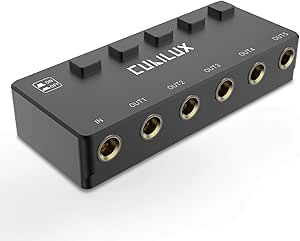 Cubilux 5-Way 6.35mm Stereo Audio Splitter with Switch, Passive Multi 1 ...