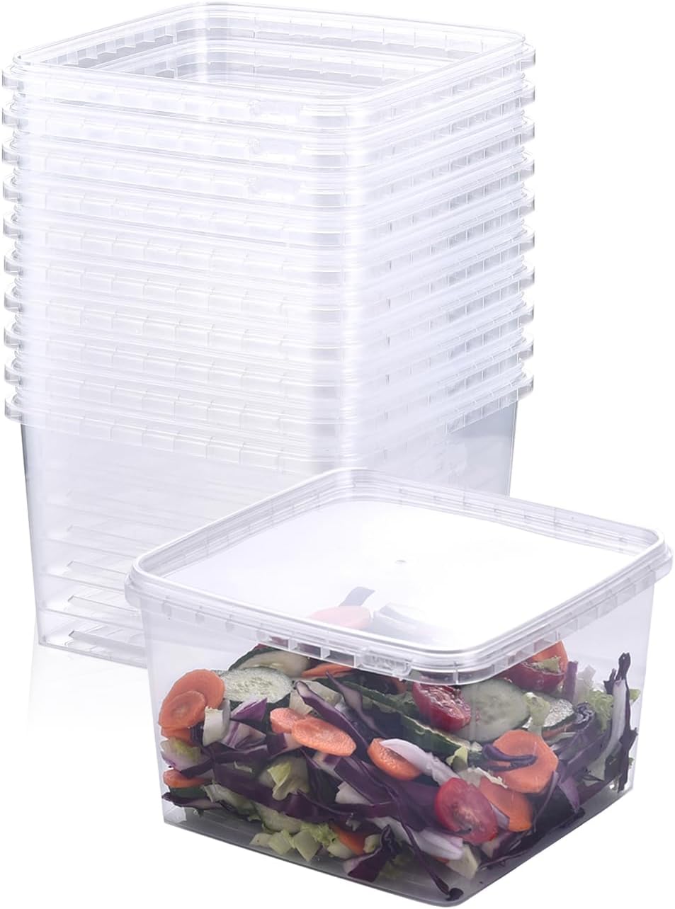 Amazon.com: SHPii 88 oz. Square Clear Deli Containers with Lids, BPA ...