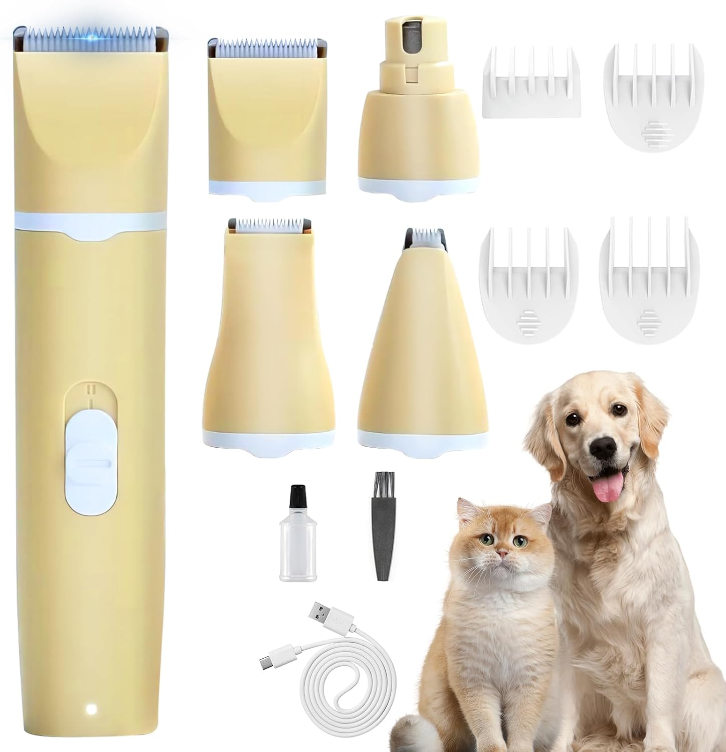 Amazon.com: ZIOU Dog Grooming Kit for Small Dogs & Cats, 4-in-1 Low ...