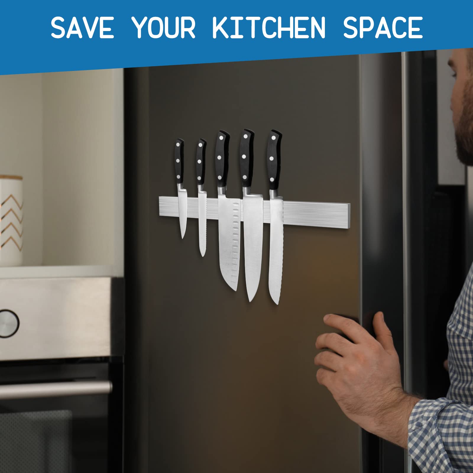 Snapklik.com : Magnetic Knife Holder For Refrigerator Enkrio 20 Inch ...