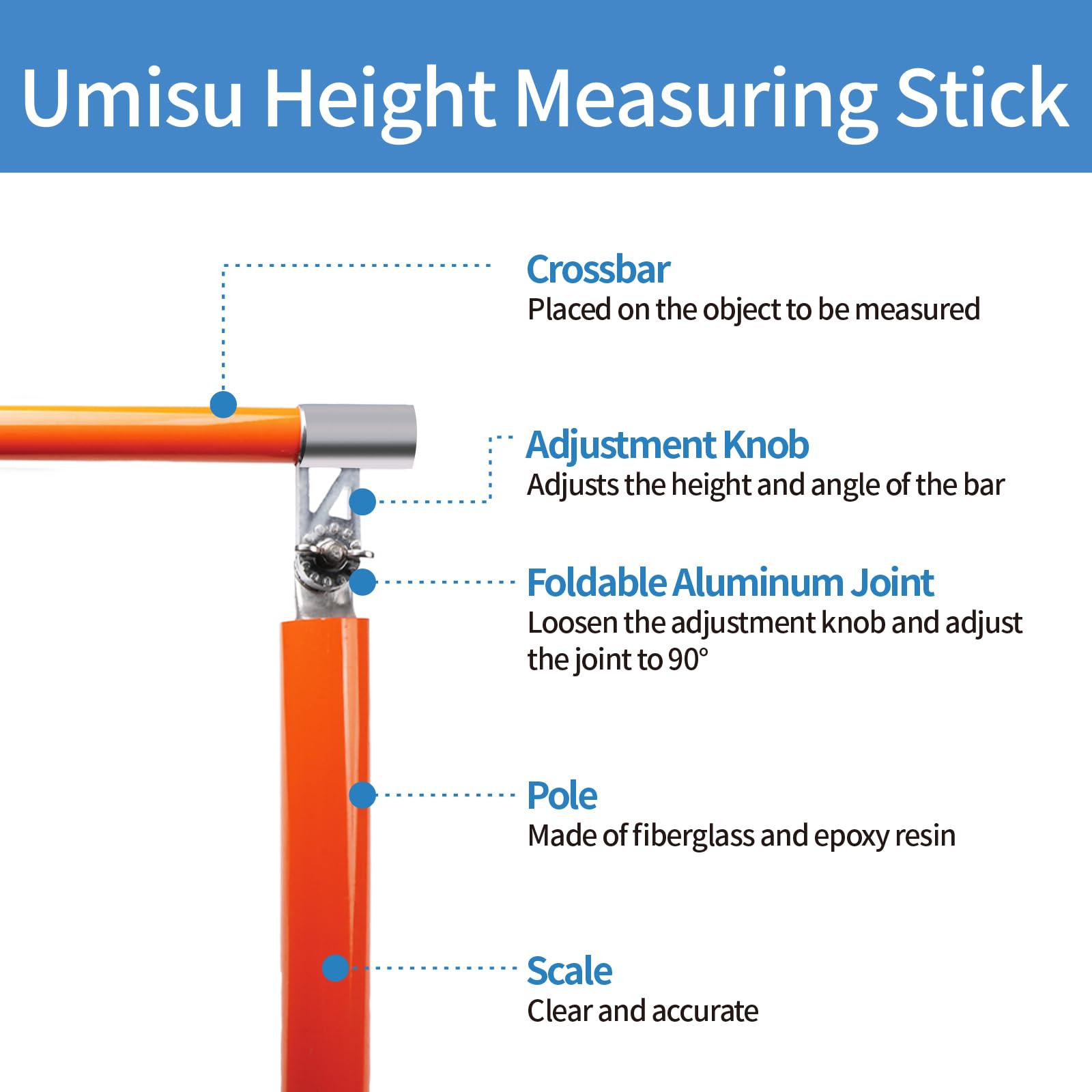 Retractable Measuring Pole 20FT Retractable Height Measuring Stick ...