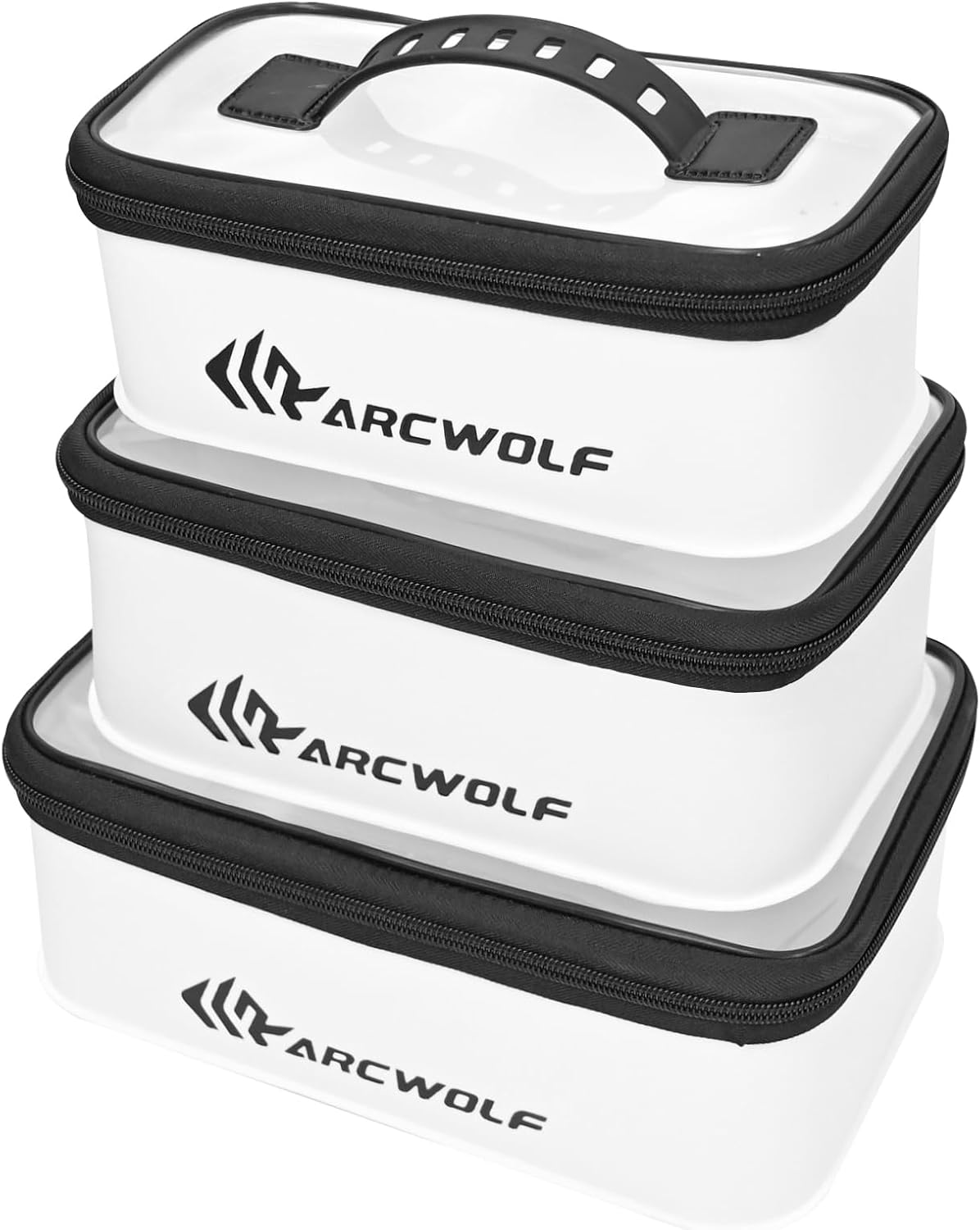 Amazon.co.jp: ARCWOLF タックルボックス 釣り マルチEVA タックルケース 3個セット バッカン 多機能 ソフトな持ち手 透明な上蓋 ルアーケース 持ち運び便利 ミニ ...