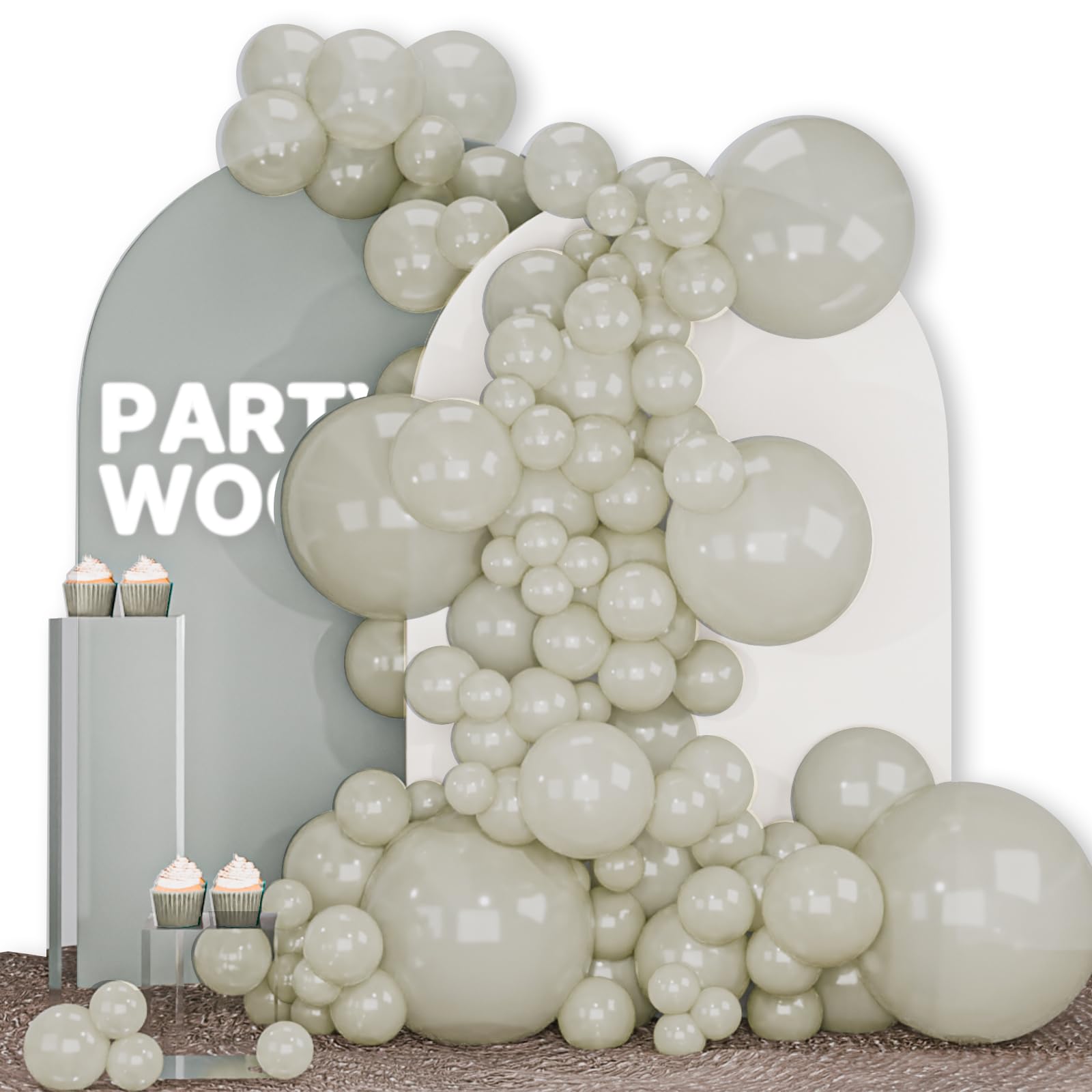 Amazon.com: PartyWoo White Sand Balloons, 142 pcs Pearl White Sand ...