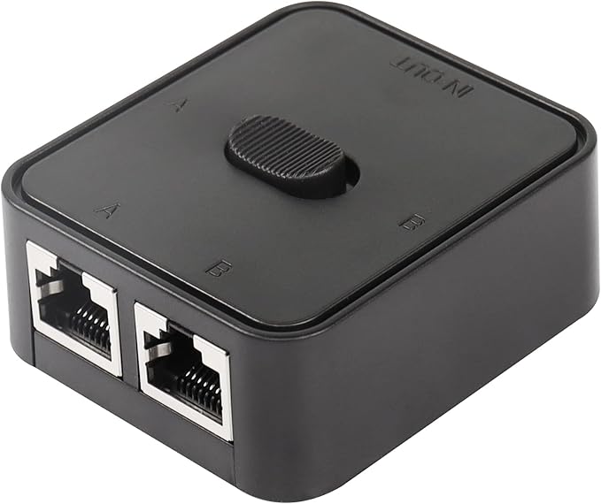 Amazon.com: CERRXIAN Network Switch 2 Ports,RJ45 Network Key-Press ...