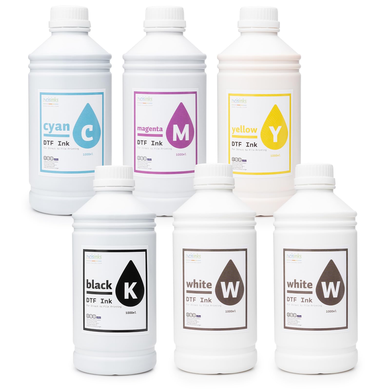 Amazon.com: Cisinks Premium Large DTF Ink Bottle Bulk Refill Set 6000ML ...