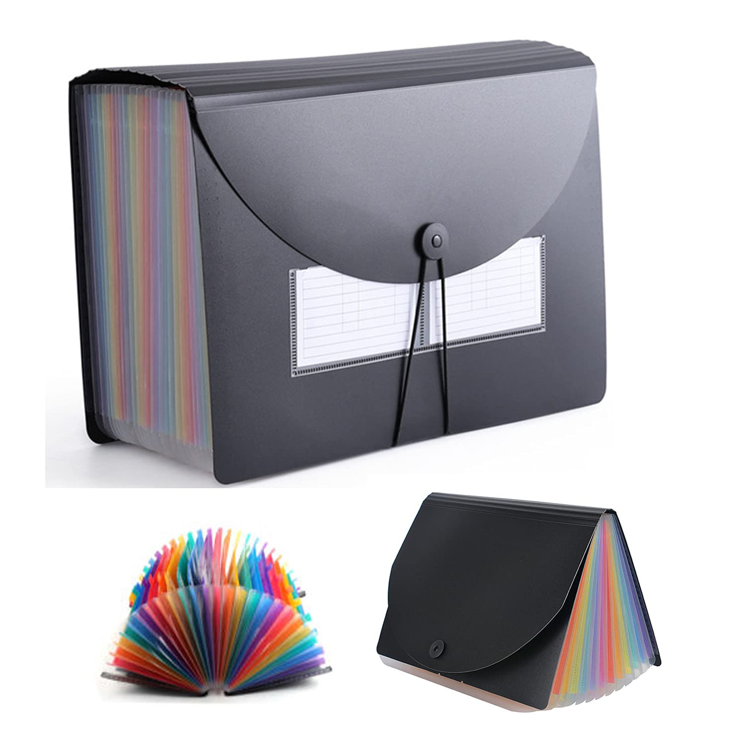 24 Pocket Expanding File Folder With Month Labels A-Z RIEJIN 2-Pack 24 ...