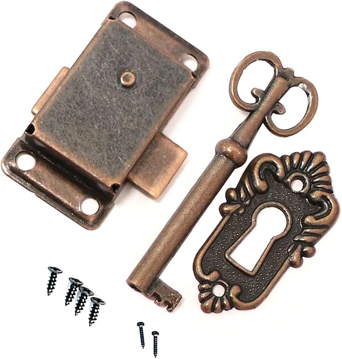 Vintage Alloy Lock with Key Set Reproduction for Cabinet Doors ...