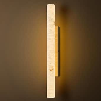 Natural Alabaster Wall Sconces, 36" Large Bronze Wall Sconce, Modern ...