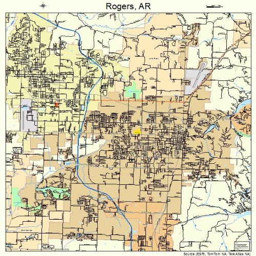 Amazon.com : Large Street & Road Map of Rogers, Arkansas AR - Printed ...