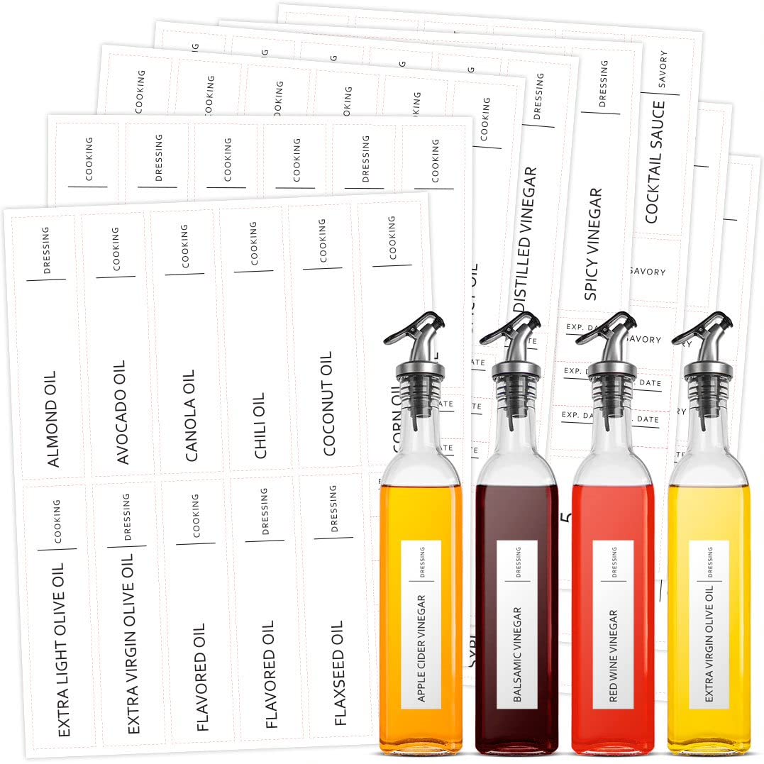Talented Kitchen Minimalist Labels for Oils, Vinegars & Condiments ...