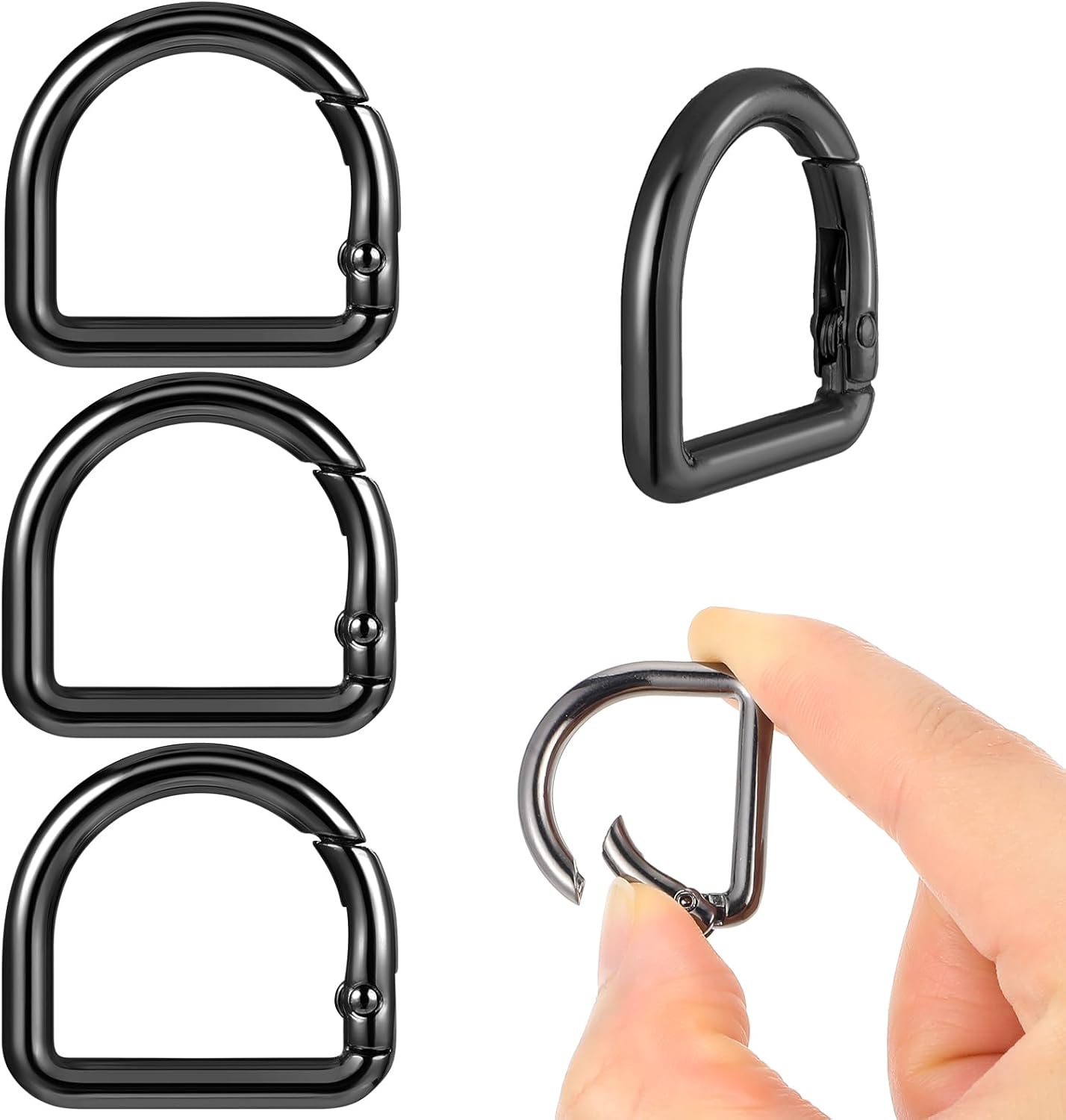 Amazon.com: Oruola 5pcs Black D Ring, Zinc Alloy D Rings for Purse, 1.1 ...