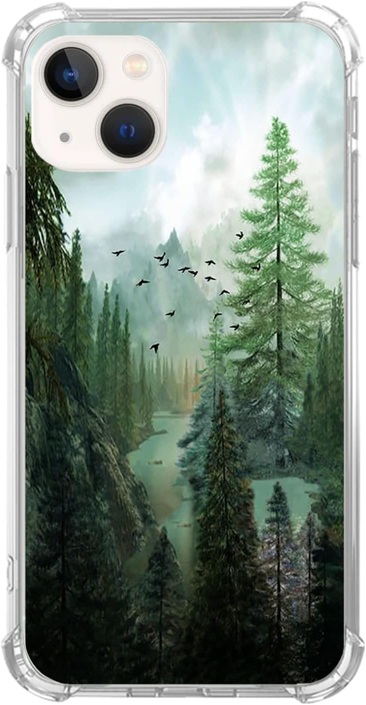 Amazon.com: kiritfox Case Compatible with for iPhone 14,forest lake ...