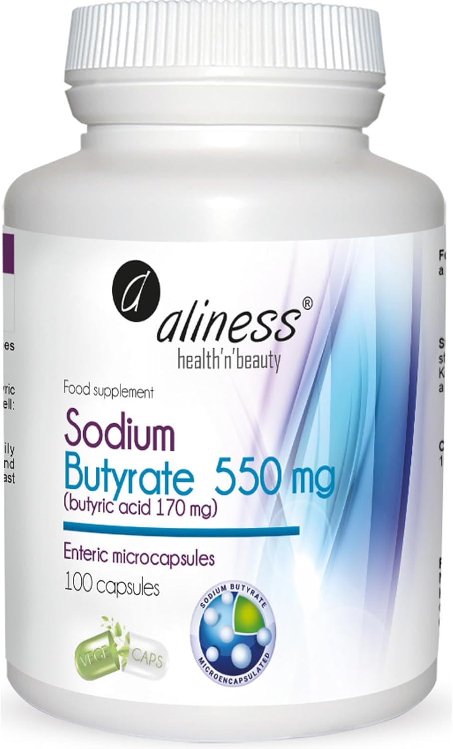 Aliness Sodium Butyrate 100 Capsules 550mg - Gut Health Supplements ...