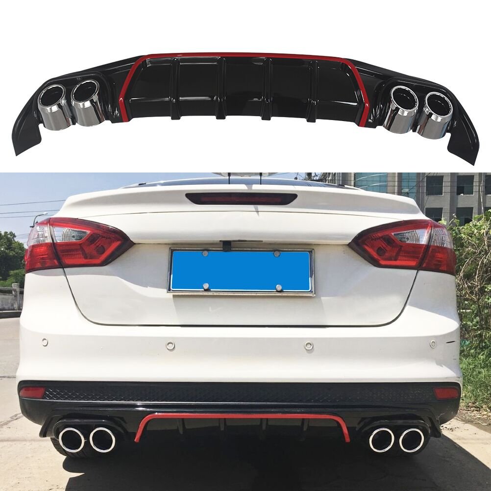 Buy NINTE Rear Diffuser for 2013-2018 Ford Focus S/SE/SEL/Titanium ...