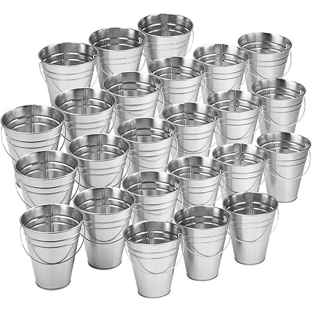 Amazon.com: 12 Pack Colored Metal Buckets with Handle, Galvanized ...