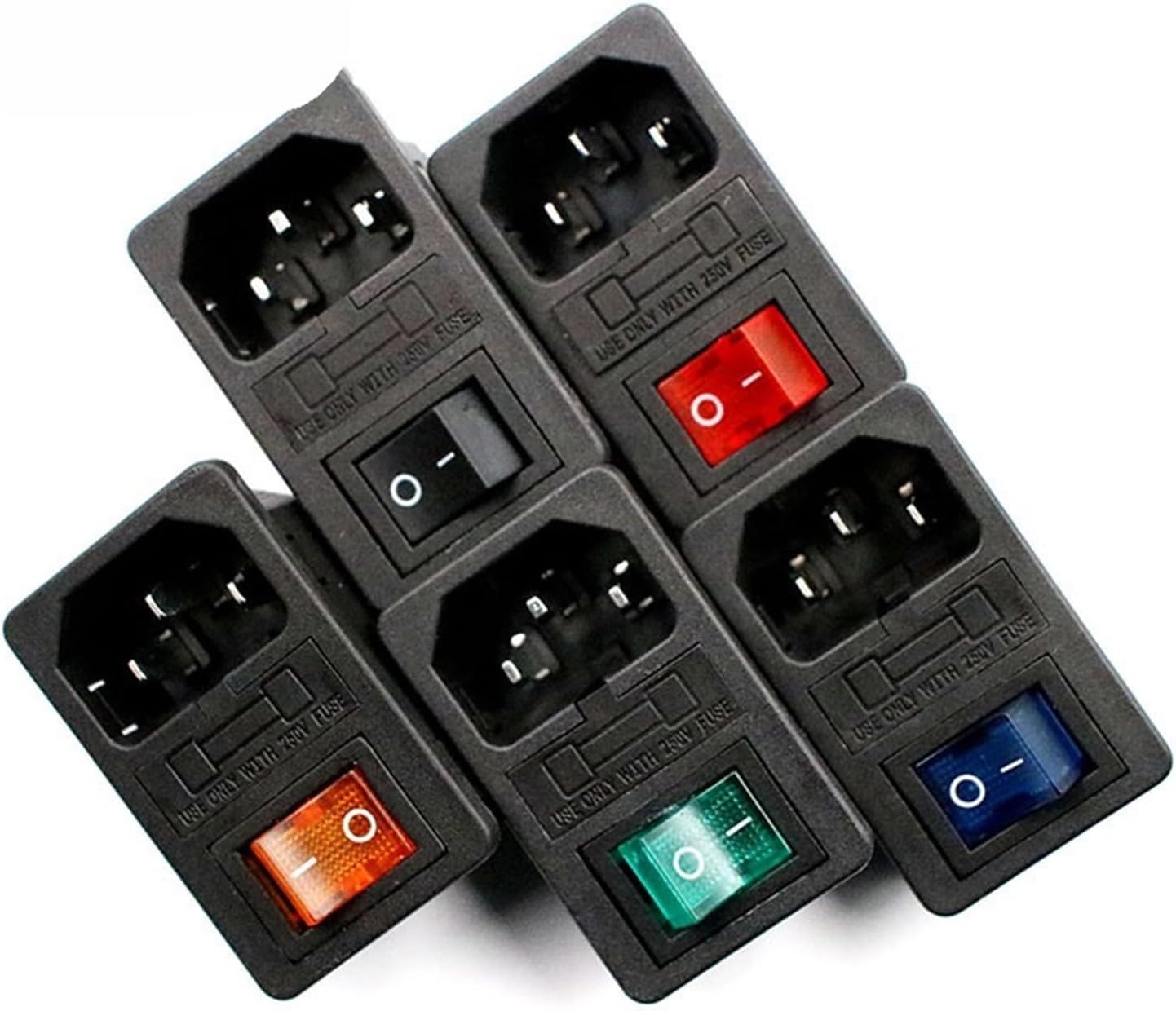 Amazon.com: TJYCVWXZ 10pcs, IEC320 C14 Inlet Power Socket Fuse Switch ...