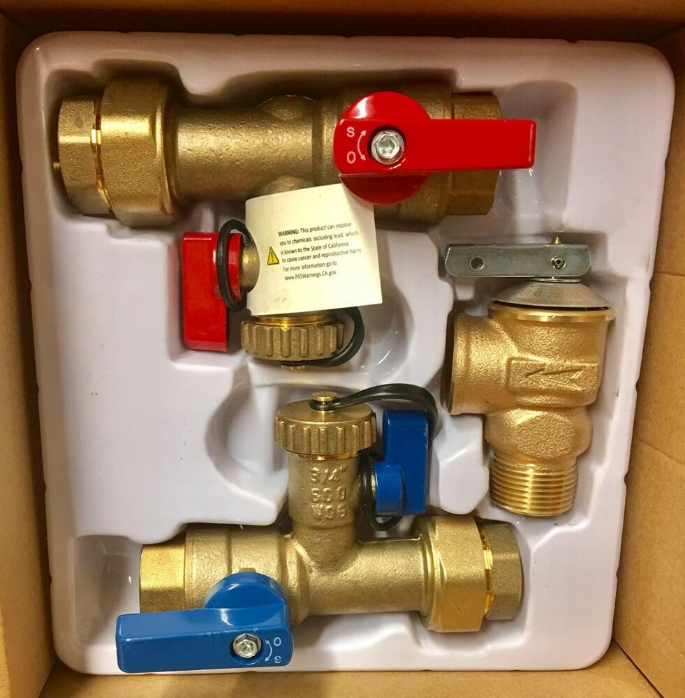 Tankless Water Heater Isolation Valve Kit With FIP Threaded Ends