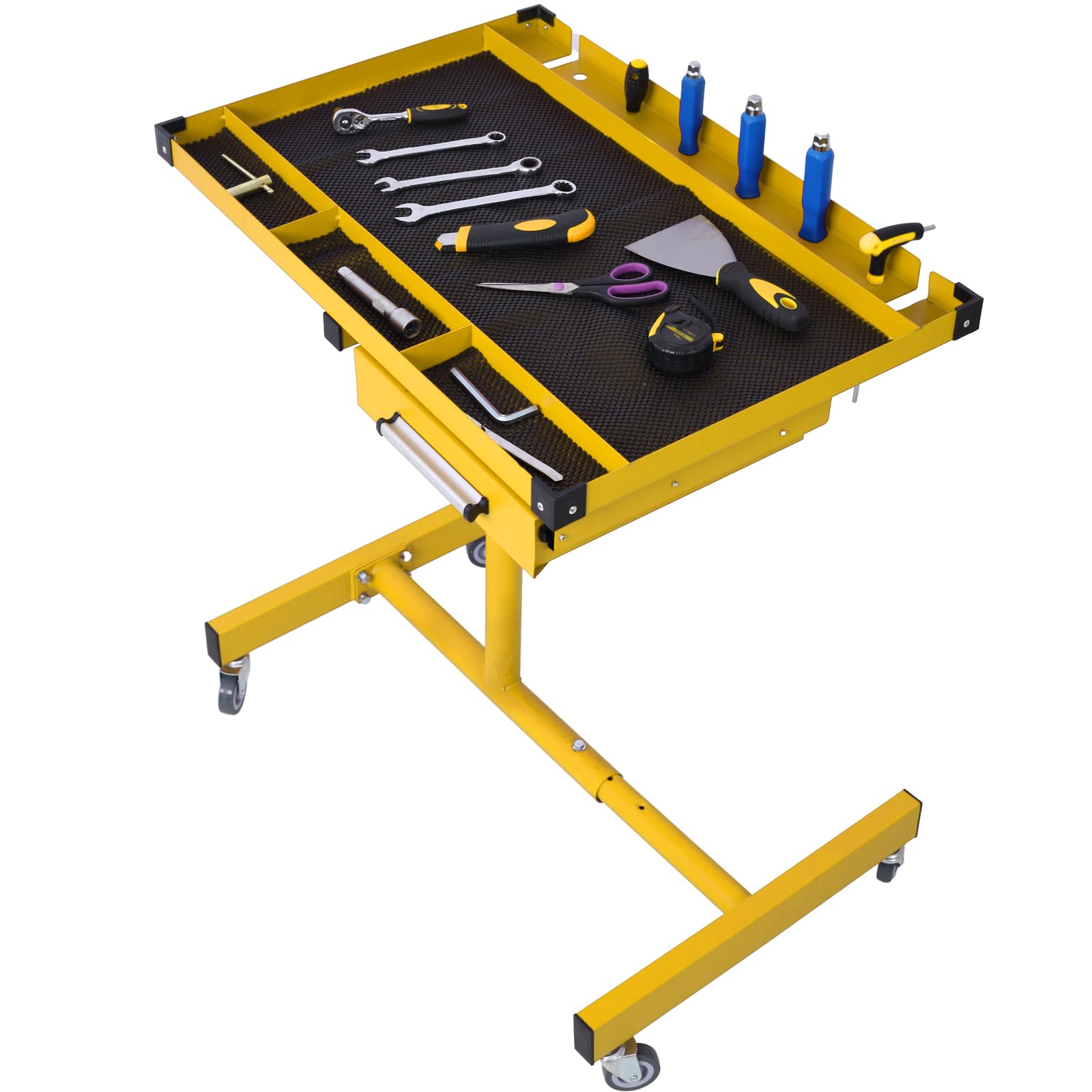 Adjustable Tear Down Work Table with Drawer, Rolling Tool Tray Table ...