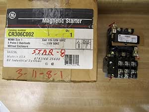 GE CR306C002 3 Pole Non-Reversing Non Combination Full Voltage Magnetic ...