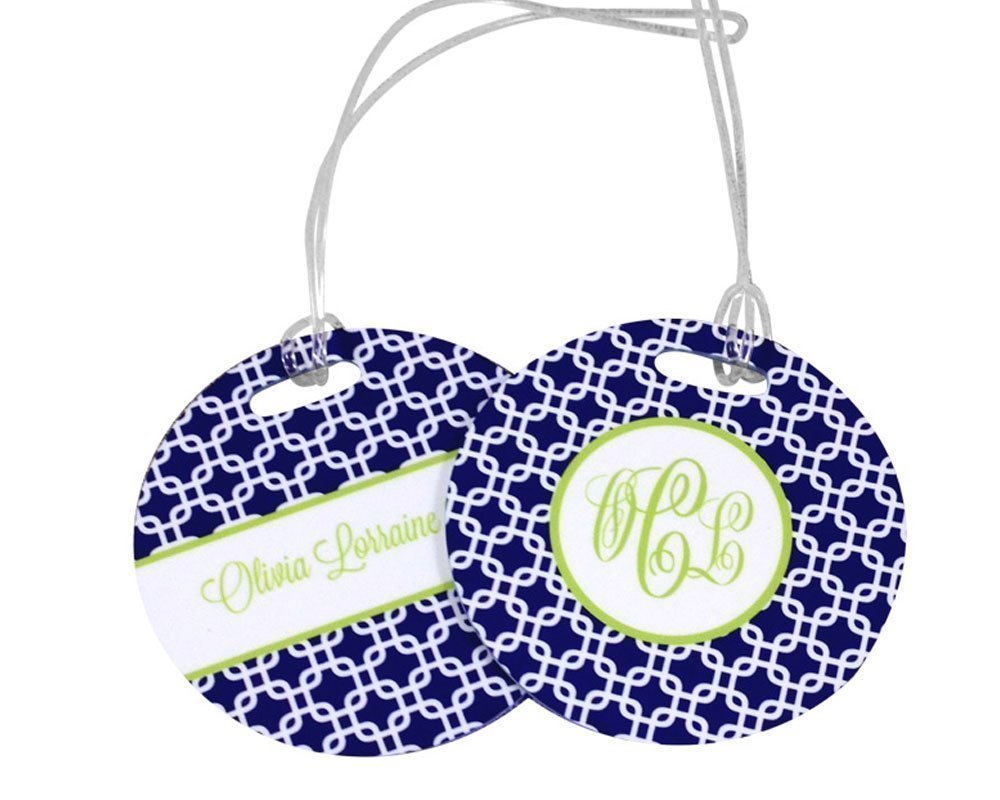 Amazon.com: Monogrammed Luggage Tag, Personalized Bag Tag with Monogram ...