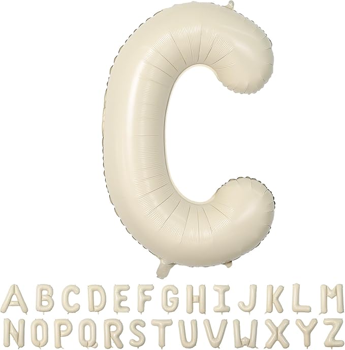 Amazon.com: 40 Inch Cream Letter Balloons, Large C Letter Balloons Foil ...