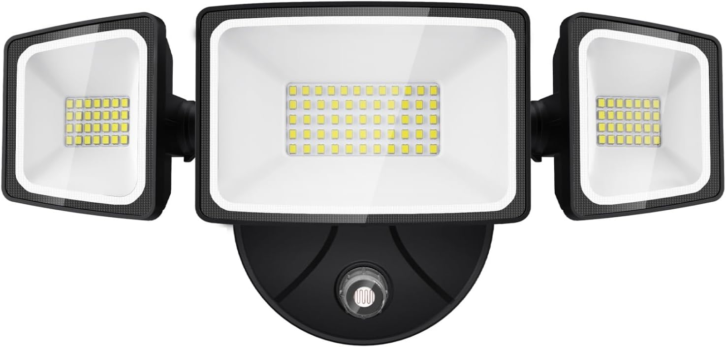 LUTEC 80W Dusk to Dawn Flood Lights Outdoor, 9000LM Super Bright LED ...