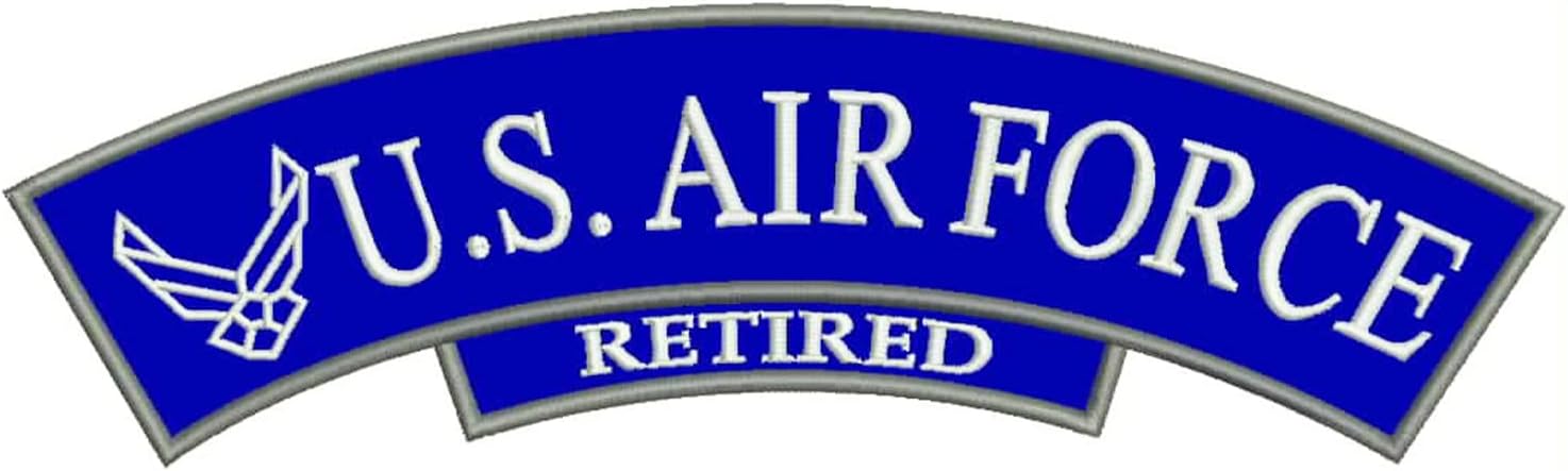 Amazon.com: DealzCT US Air Force Retired with Silver Border Iron On Sew ...