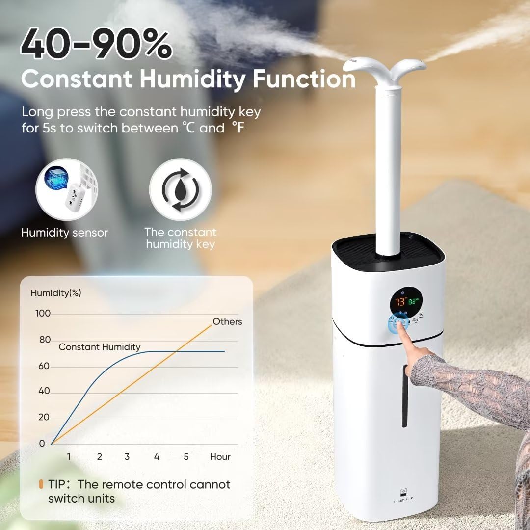 BOEASTER Humidifier for Large Room, 4.2 Gal Large Humidifier Home Whole ...