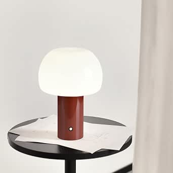 MAGCHARM Mushroom Lamp, Table Lamp, 5W LED Beads, Opal Glass Shade ...