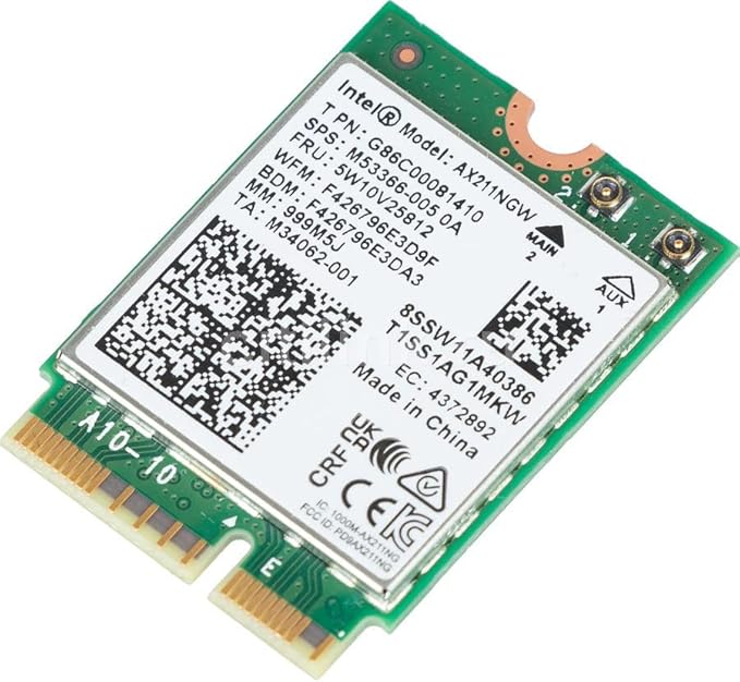 Intel Wi-Fi 6E (Gig+) AX211 2.4/5/6GHz MU-MIMO Wi-Fi M.2 CNVIo2 ...