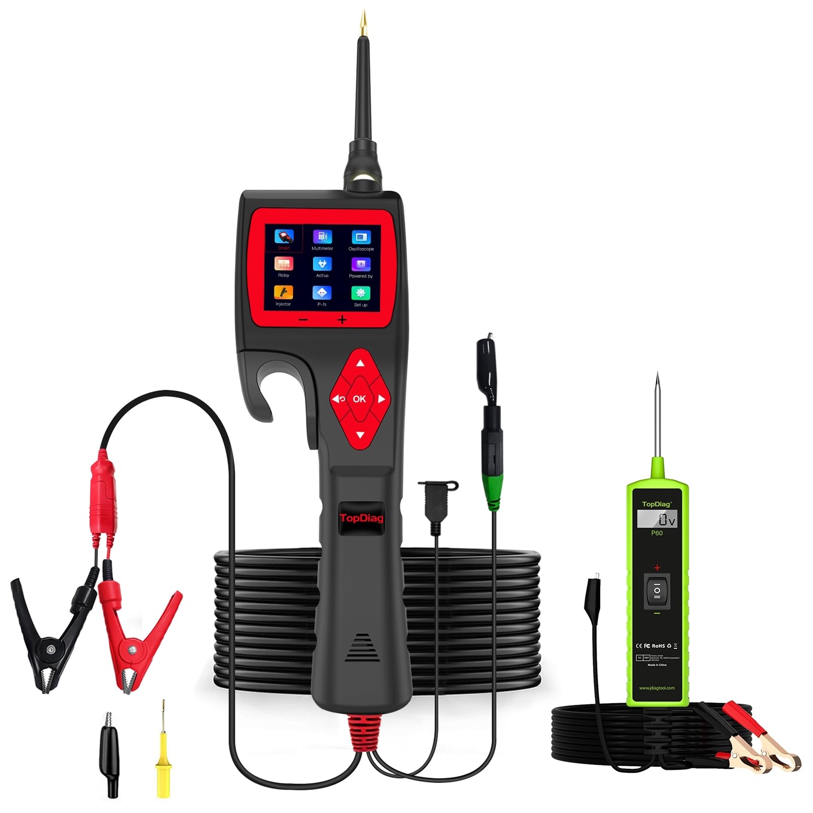 TopDiag P200 Automotive Circuit Probe Kit & Topdiag P60 Probe Tester ...