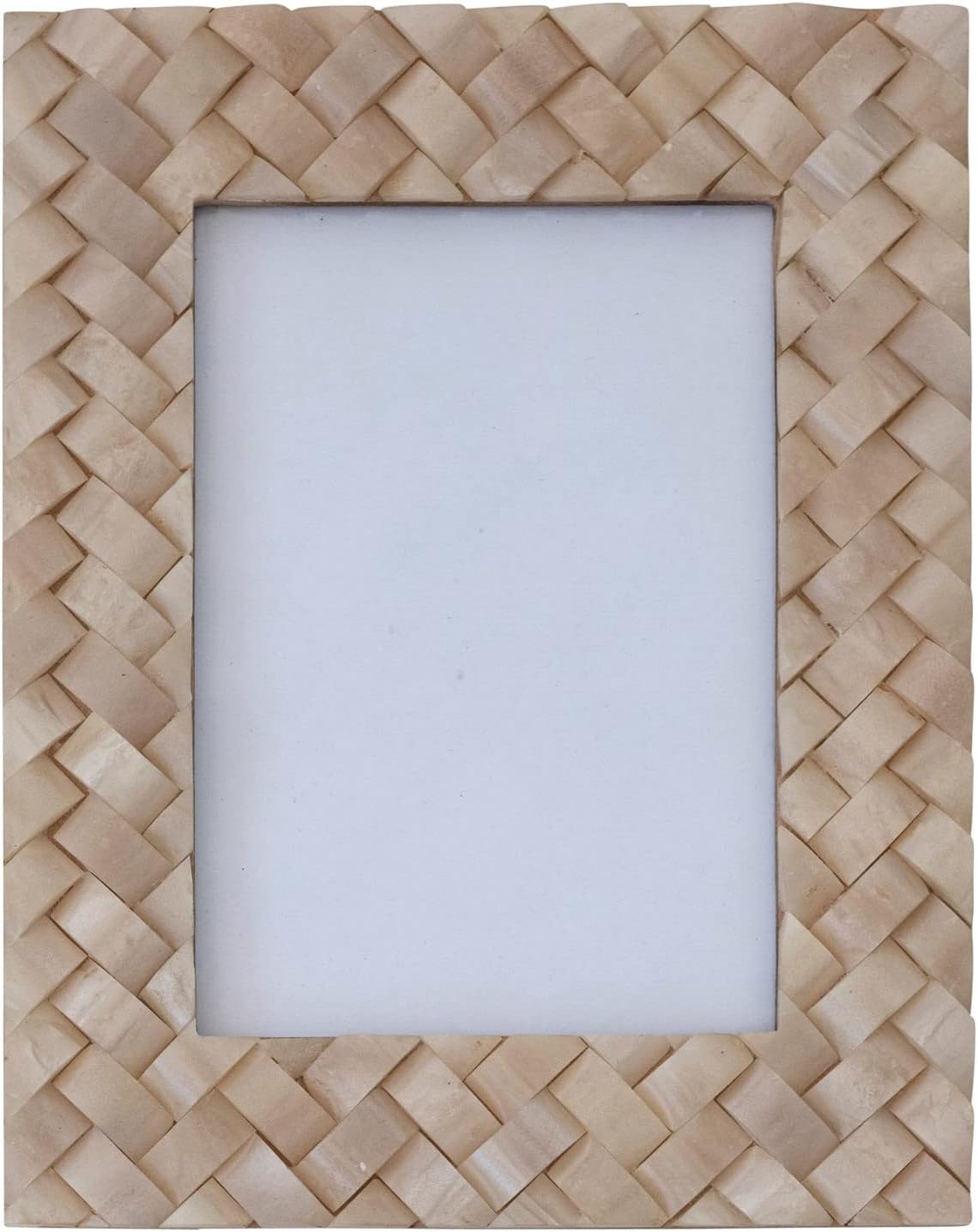 Amazon.com - Creative Co-Op Woven Resin, Ivory Photo Frame