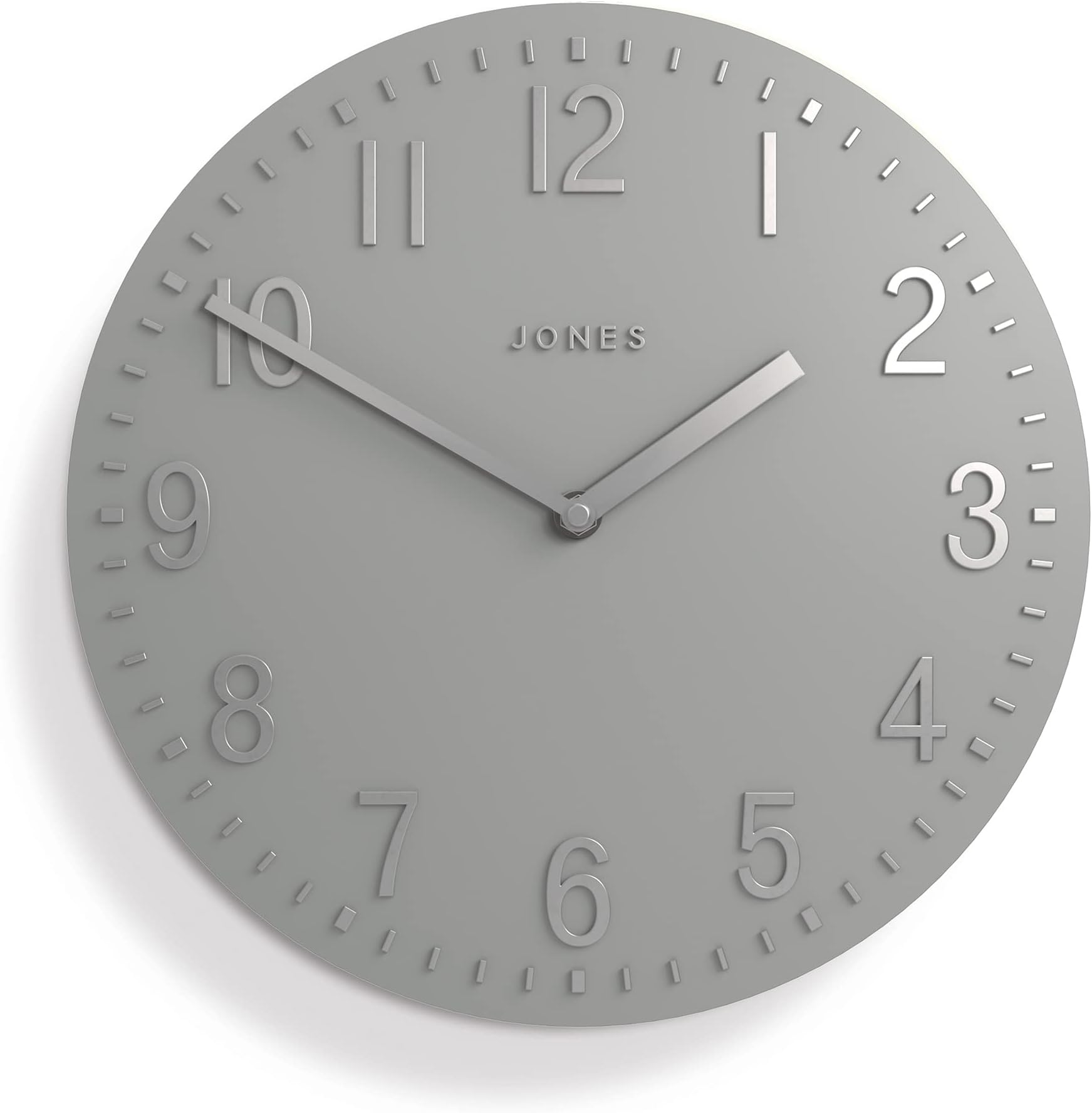 Jones Clocks® Vibrant Round Wall Clock in Acrylic the 'Studio' in Grey ...