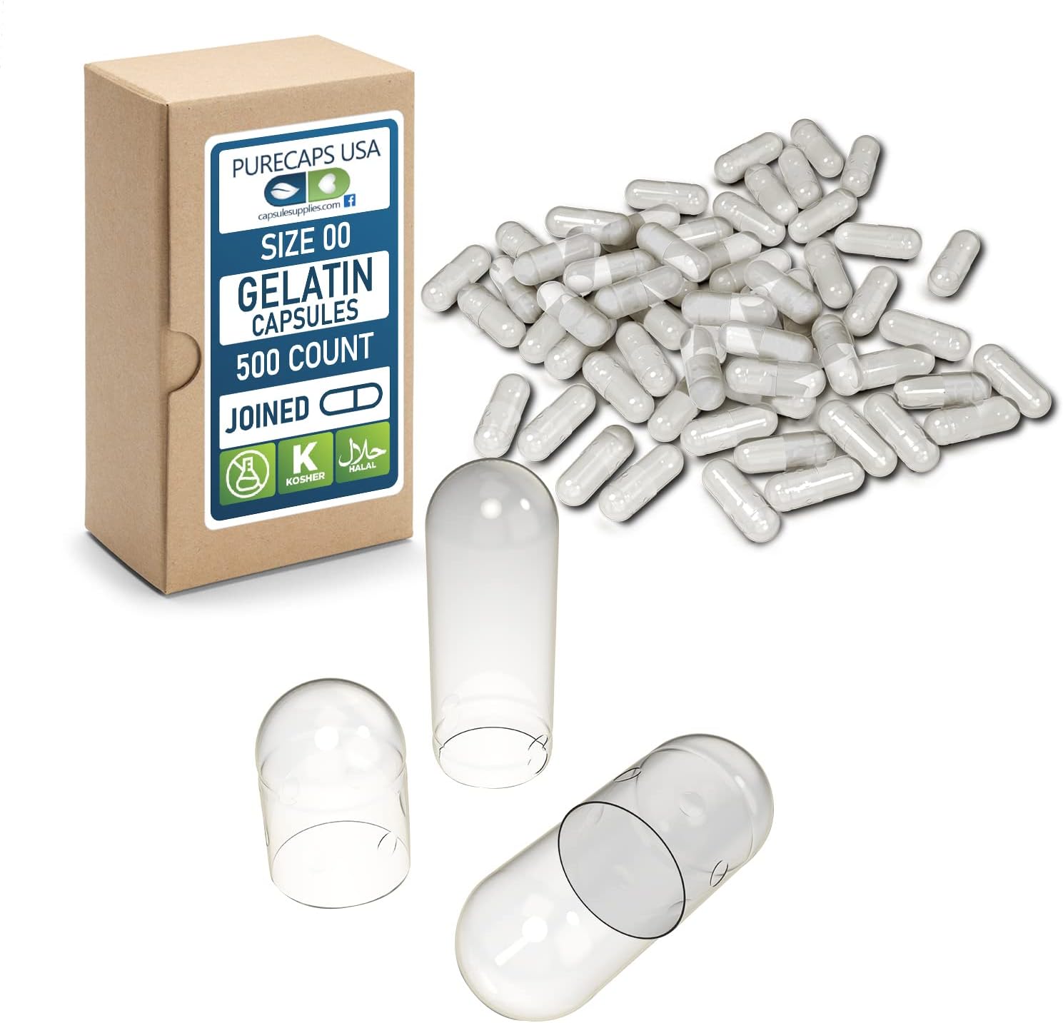Amazon.com: PurecapsUSA – Empty Clear Gelatin Pill Capsules - Fast ...