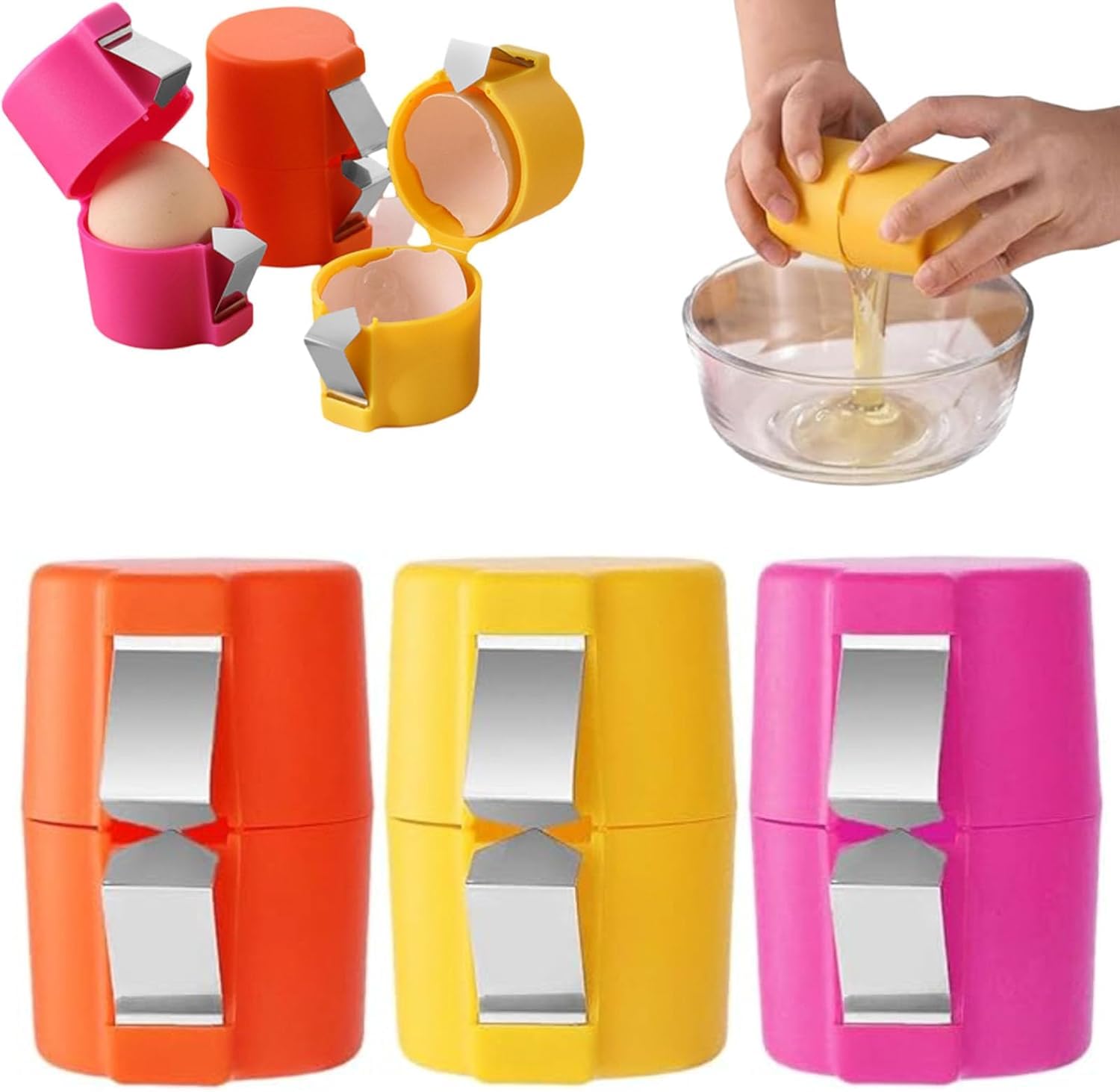 Amazon.com: 3PCS Egg Shell Opener, Egg Cracker Tool for Raw Eggs ...