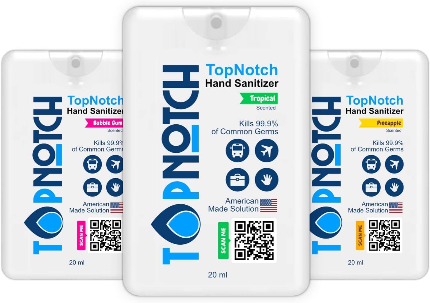 Amazon.com : TOP NOTCH Hand Sanitizer, Pack of 24 Pocket Spray (20ml ...