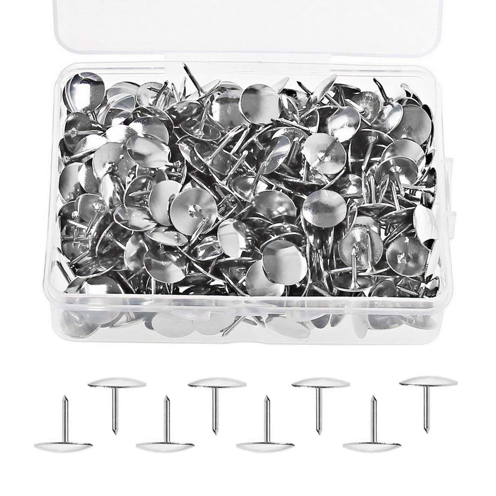 500pcs Drawing Pins, BetterJonny 9.5mm Silver Push Pins Iron Thumb ...