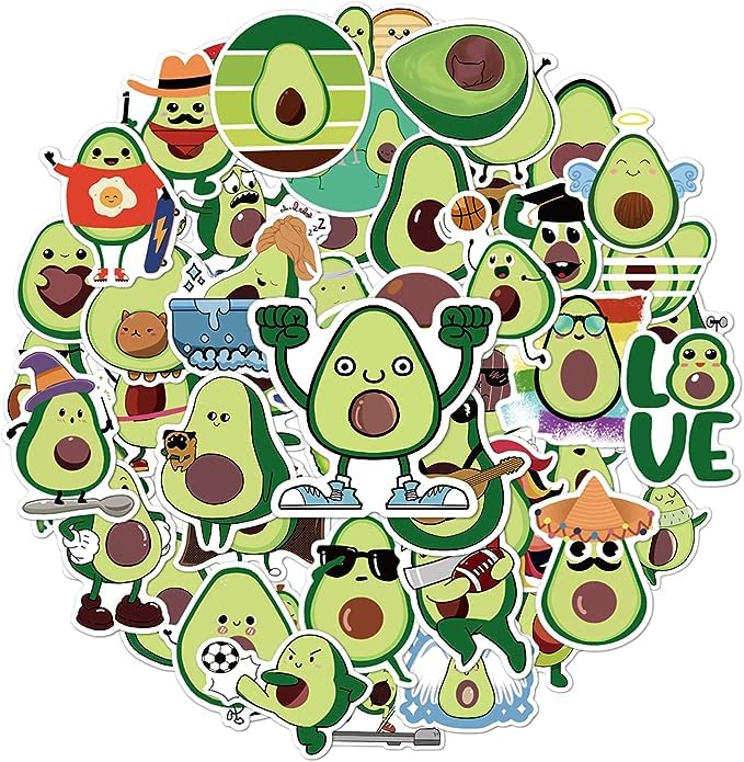 Sticker Chahiye Avocado Stickers for Water Bottles,Vinyl Waterproof ...