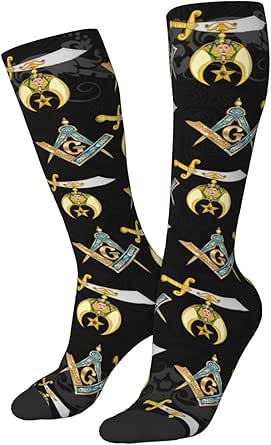 Amazon.com: Ioedthbj Long Tube Socks Stylish Crew Masonic Shriner Split ...