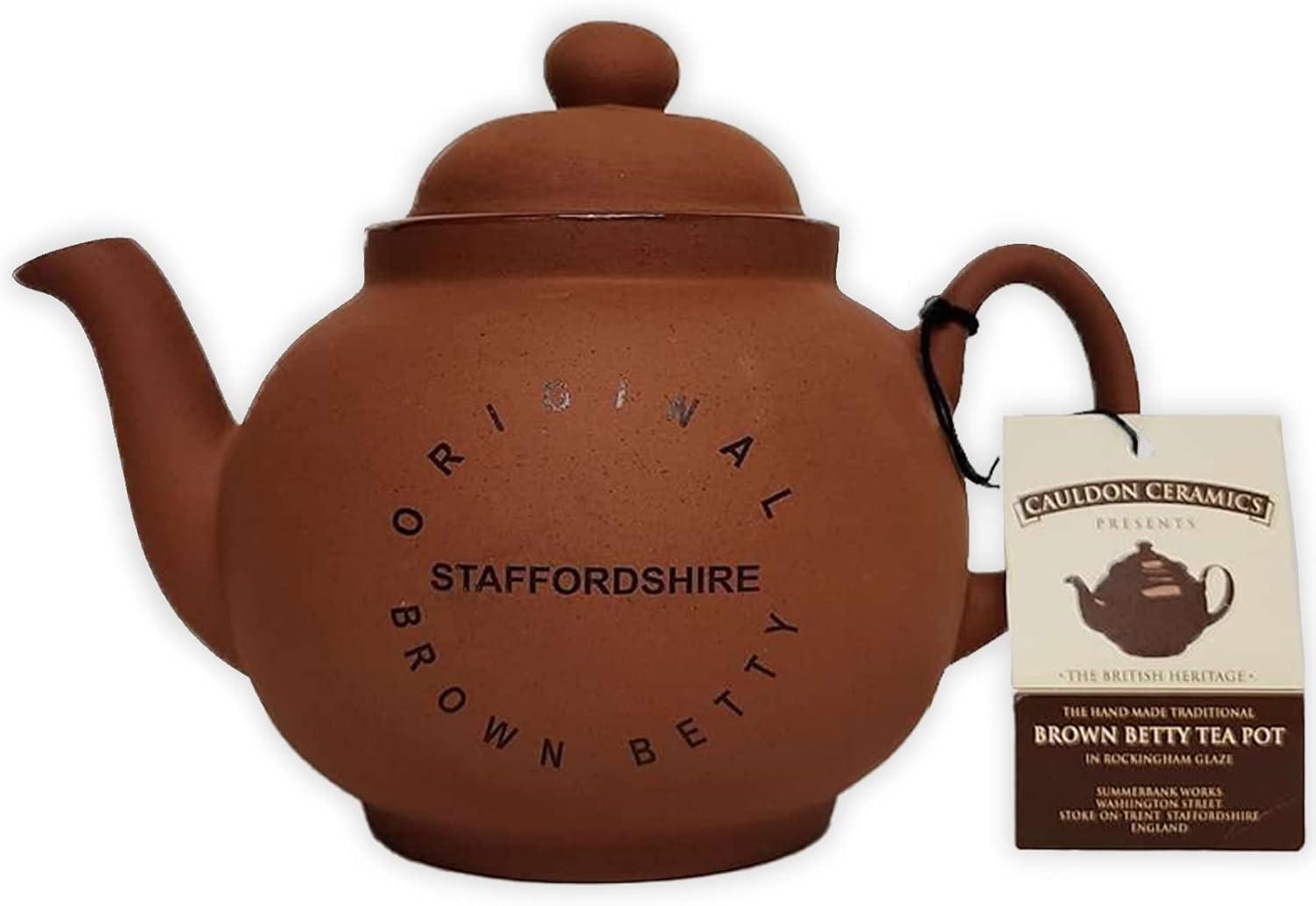 Cauldon Ceramics Classic Brown Betty Teapot | Traditional Handmade 4 ...
